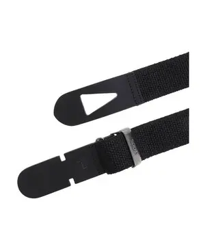 TOD'S Cotton Belt With Silver Buckle - Black