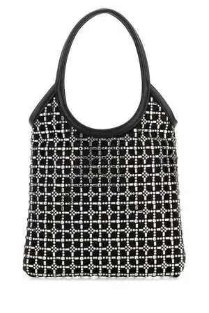 Miu Miu Ivy Satin Handbag With Synthetic Crystals