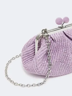 Max Mara Small Raffia Textured Shoulder Bag
