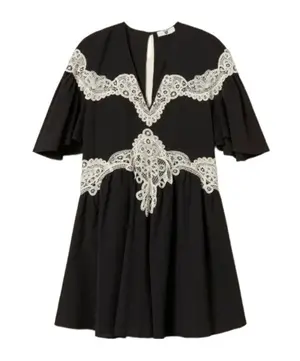 TWINSET Lace V-neck Mini Dress