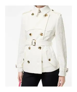 Burberry Short Paisley Lace Trench Coat