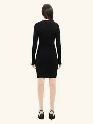 COURREGES Contrast-frame Ribbed-knit Mini Dress