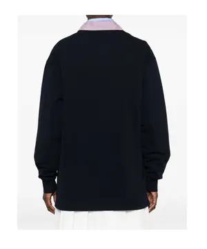 Miu Miu Logo-embroidered Long-sleeved Polo Shirt