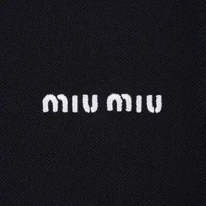 Miu Miu Logo Embroidered Long-sleeved Polo Shirt