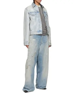 Acne Studios Collared Button-up Denim Jacket