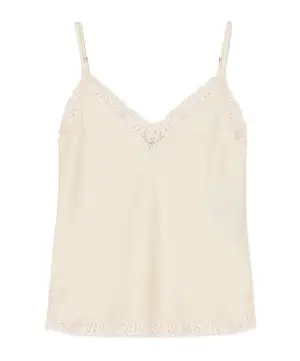 Loro Piana Katerina Lace Trimmed V-neck Top - Ivory