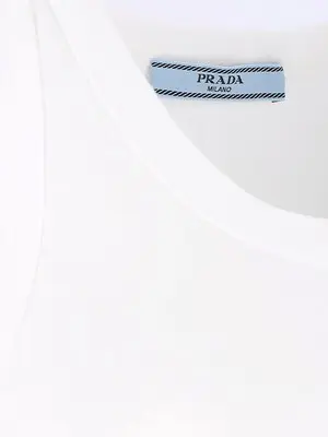 Prada Tailored Ribbed Knit Cropped Top