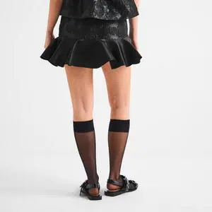 GANNI Satin Mini Skirt With Lace Trim