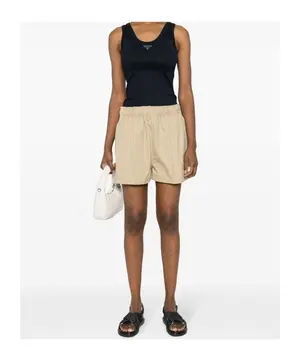 Prada Logo Plaque Sleeveless Tank Top