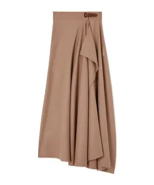 Loro Piana Draped Skirt With Horn Buckles