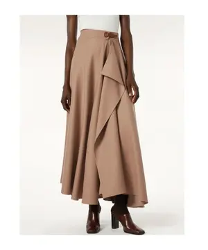 Loro Piana Draped Skirt With Horn Buckles