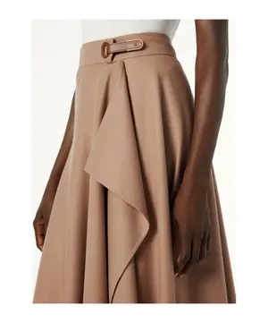 Loro Piana Draped Skirt With Horn Buckles
