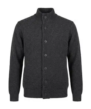 Barbour Logo Patch Button-up Cardigan - Black