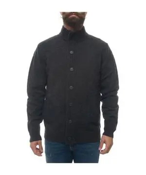 Barbour Logo Patch Button-up Cardigan - Black