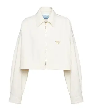 PRADA Prada Zipped Cropped Denim Jacket