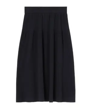 Loro Piana A-line Midi Skirt - Navy