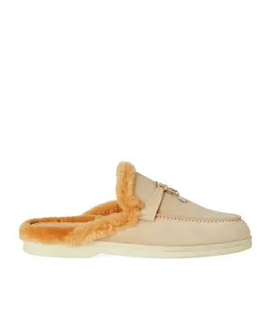 Loro Piana Logo Pendant Muller Shoes - Wind Dune