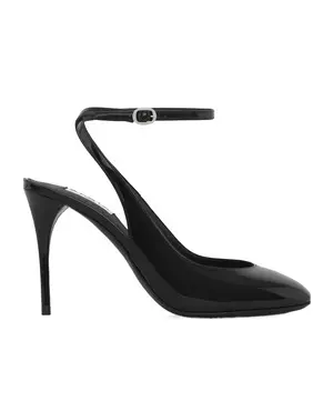 Alaïa Patent Leather Slingback Pumps With Crossed Ankle Straps