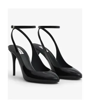Alaïa Patent Leather Slingback Pumps With Crossed Ankle Straps