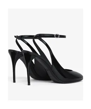 Alaïa Patent Leather Slingback Pumps With Crossed Ankle Straps