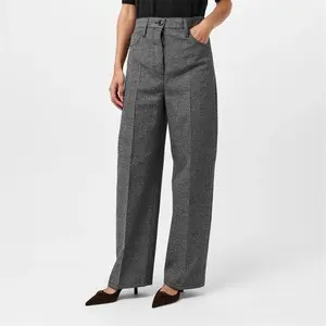 Prada Checked Wide-leg Trousers