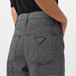 Prada Checked Wide-leg Trousers