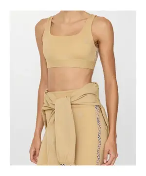 Burberry Stretch Nylon Bra Top With Check Trim