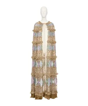 Valentino Garavani Embellished Long Cape - Nude