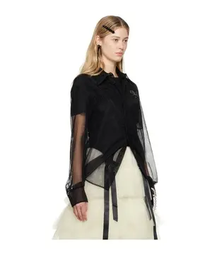 Simone Rocha Embellished Sheer Shirt