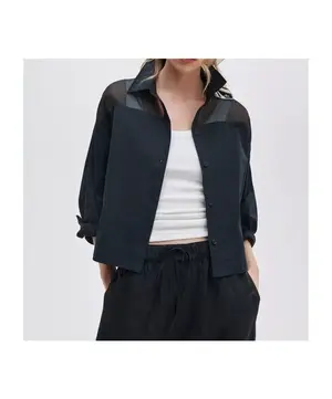 Rag & Bone Patchwork Collar Shirt - Black