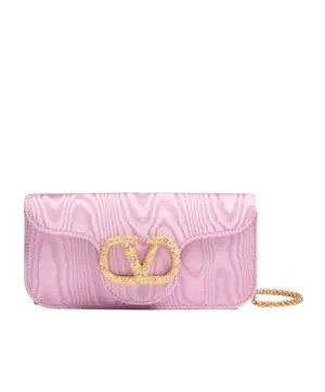 Valentino Garavani Locò Vlogo Signature Foldover Clutch Bag - Pink