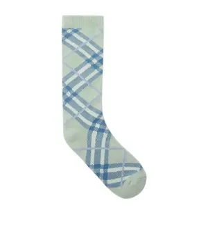Burberry Check Cotton Blend Socks - Blue