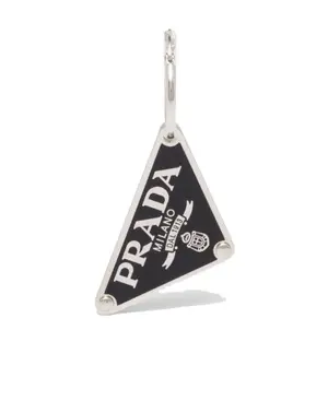 Prada Symbole Pendant Left Earring - Black
