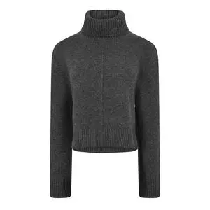 GANNI Slim-fit High-neck Knit Sweater - Black