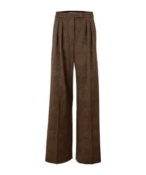 Max Mara Checked Wide-leg Trousers