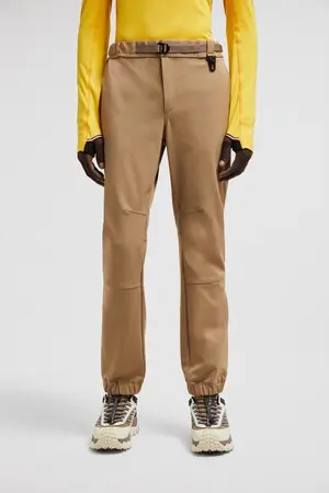 Moncler Twill Trousers With Elasticated Waistband And Buckle Detail