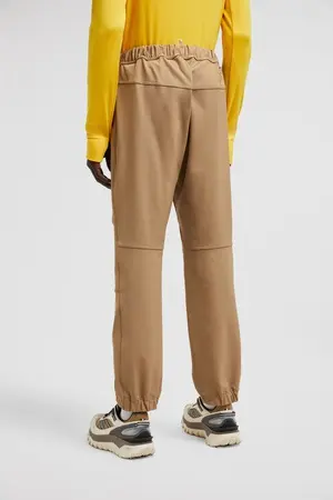 Moncler Twill Trousers With Elasticated Waistband And Buckle Detail