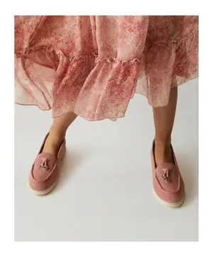Loro Piana Summer Charms Walk Loafers - Cherry Blossoms