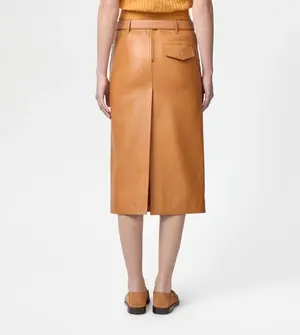TOD'S Leather Midi Skirt