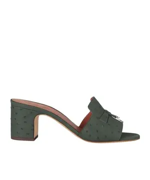 Loro Piana Round-headed High-heeled Sandals - Black
