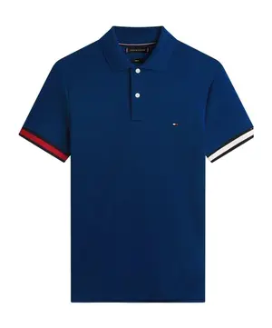 Tommy Hilfiger Logo Short Sleeve Polo Shirt - Blue