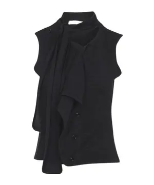 LEMAIRE Sleeveless Tie-neck Knitted Top - Anthracite