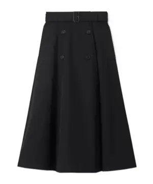 Burberry Gabardine Trench Midi Skirt