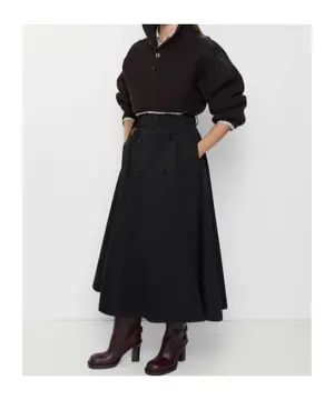 Burberry Gabardine Trench Midi Skirt