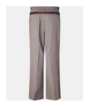 Prada Trompe-l'oeil High-waisted Wide-leg Pants