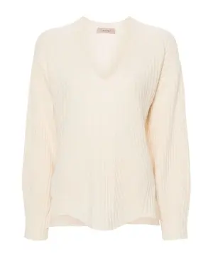 TWINSET V-neck Knitted Jumper - Snow