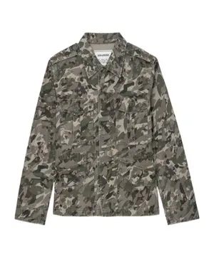 Zadig&Voltaire Camouflage Heart Print Casual Jacket - Grass Green