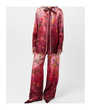 Gucci High Waisted Wide Leg Casual Pants - Red