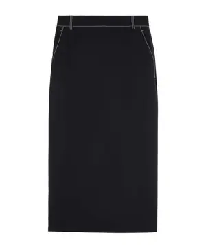TOD'S Belt Loop Midi Skirt With Slanted Pocket