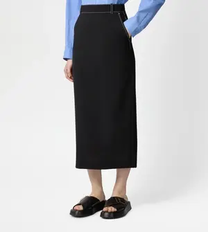 TOD'S Belt Loop Midi Skirt With Slanted Pocket